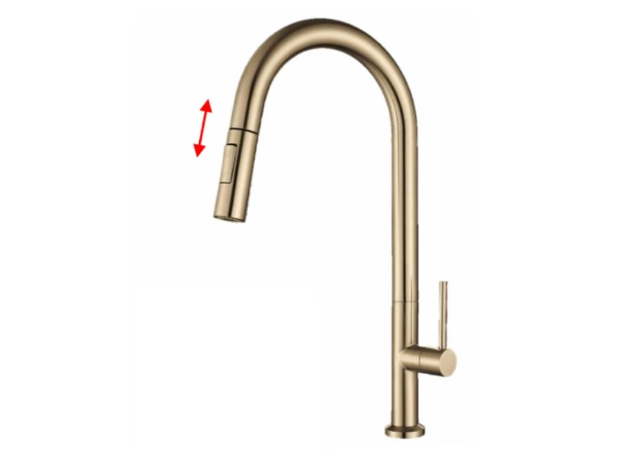 Nobel 4320 Gold Pull Out Kitchen Tap – Heritage Bathroom Gallery