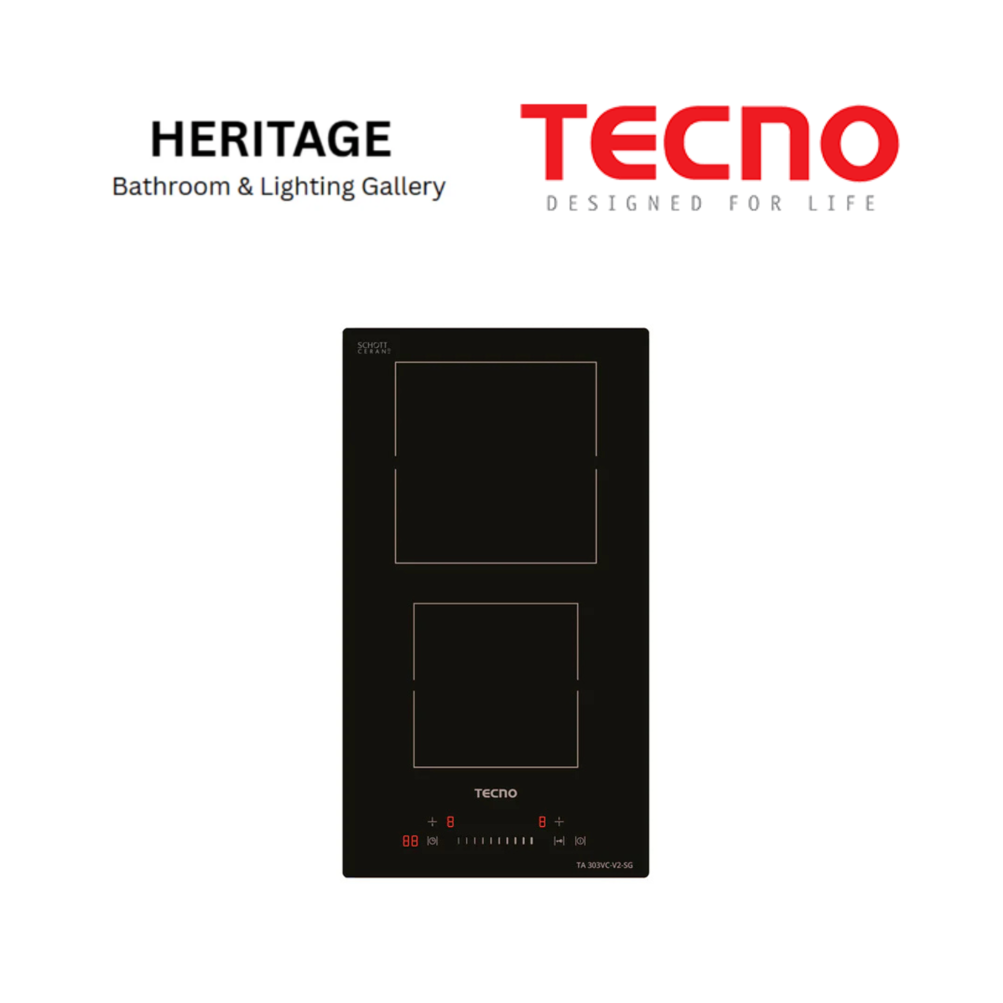 Tecno 30cm Vitro-ceramic Cooker Hob – Heritage Bathroom Gallery