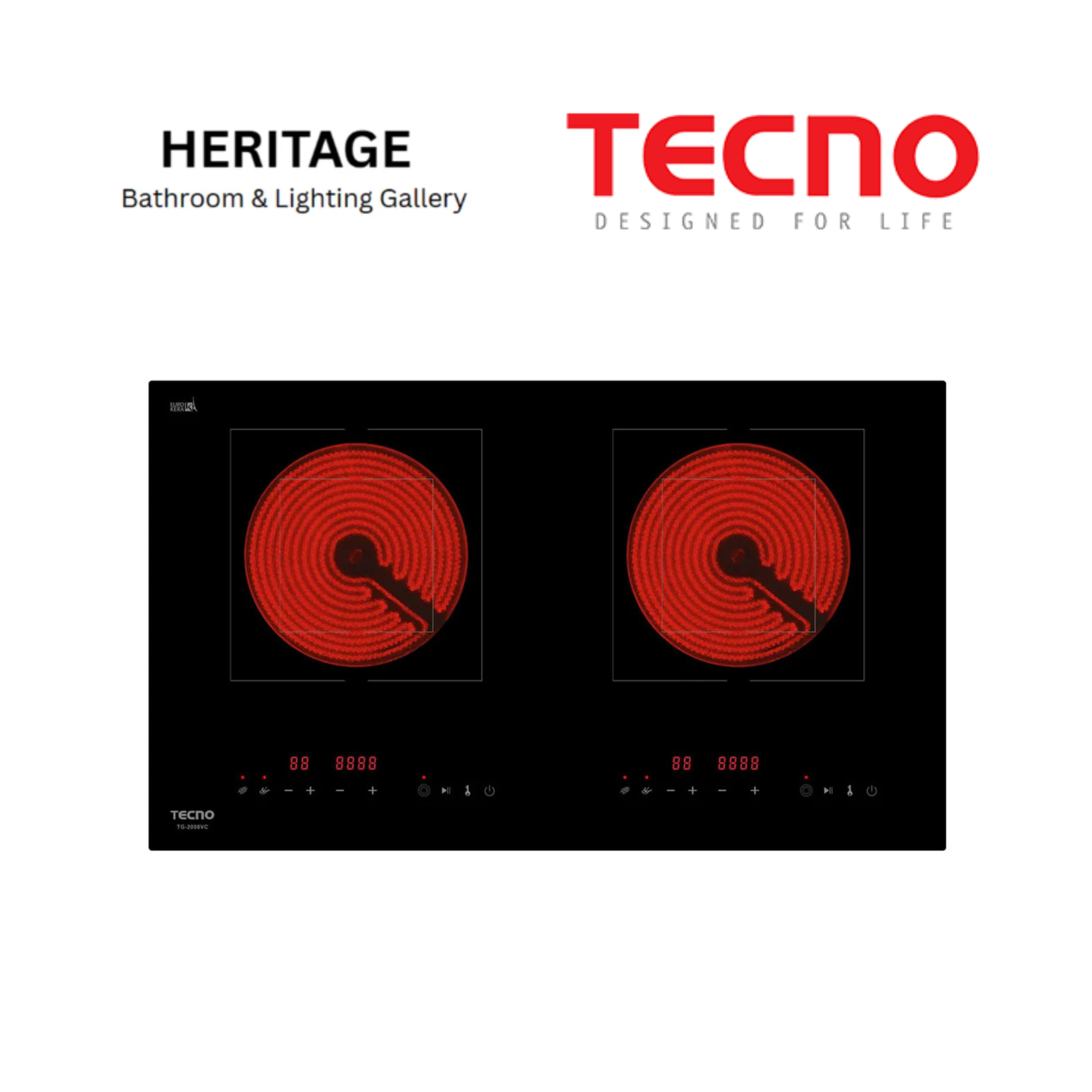 Tecno 73cm Vitro-Ceramic Cooker Hob – Heritage Bathroom Gallery