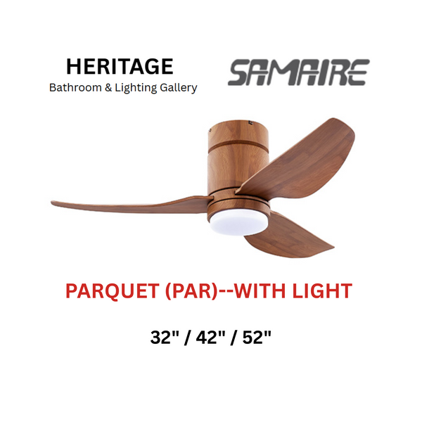 Samaire Parquet With Light Hugger Design Ceiling Fan – Heritage ...