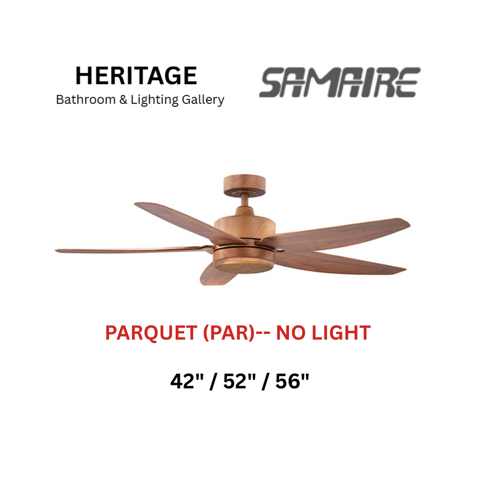 Samaire 5 Blade Parquet (PAR) No Light Ceiling Fan – Heritage Bathroom ...