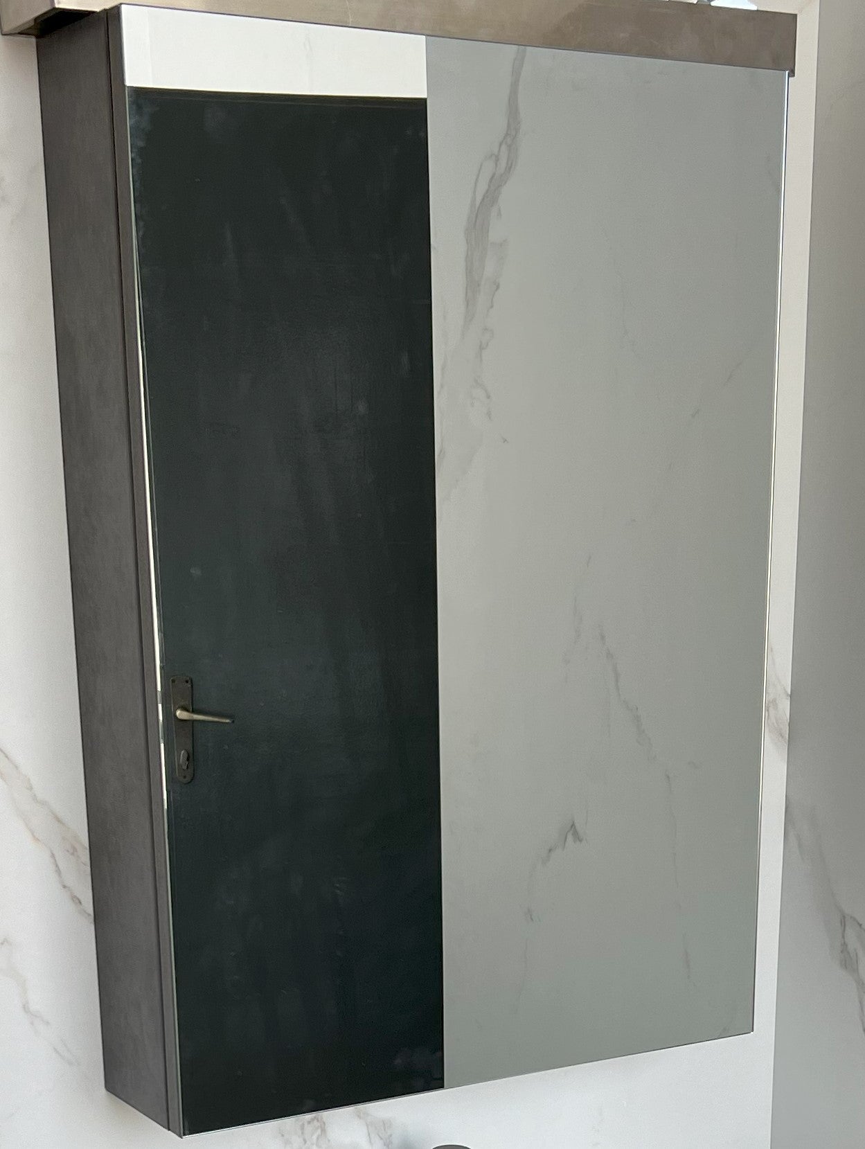 Esfera 50cm Mirror Cabinet (Industrial Grey) – Heritage Bathroom Gallery