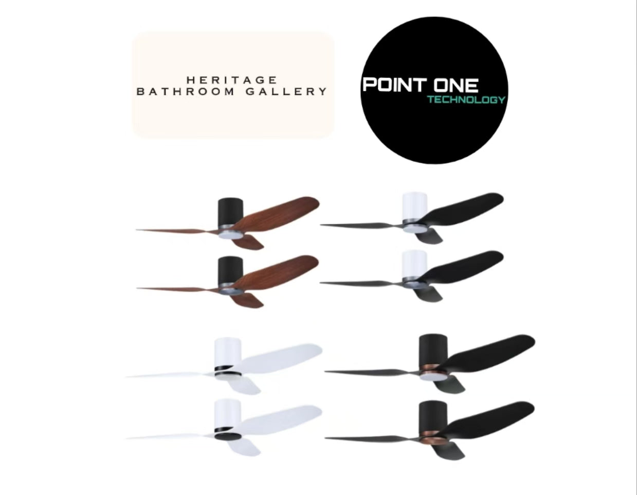 PO Gust Vspec IV 34"/ 44" Ceiling Fan – Heritage Bathroom Gallery